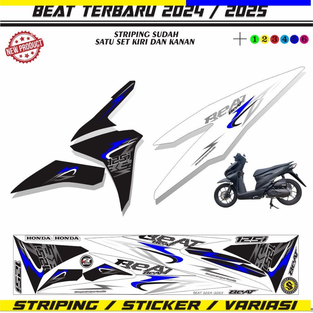 Jual STRIPING BEAT DELUXE 2024/2025 VARIASI / STIKER ALL NEW BEAT ...