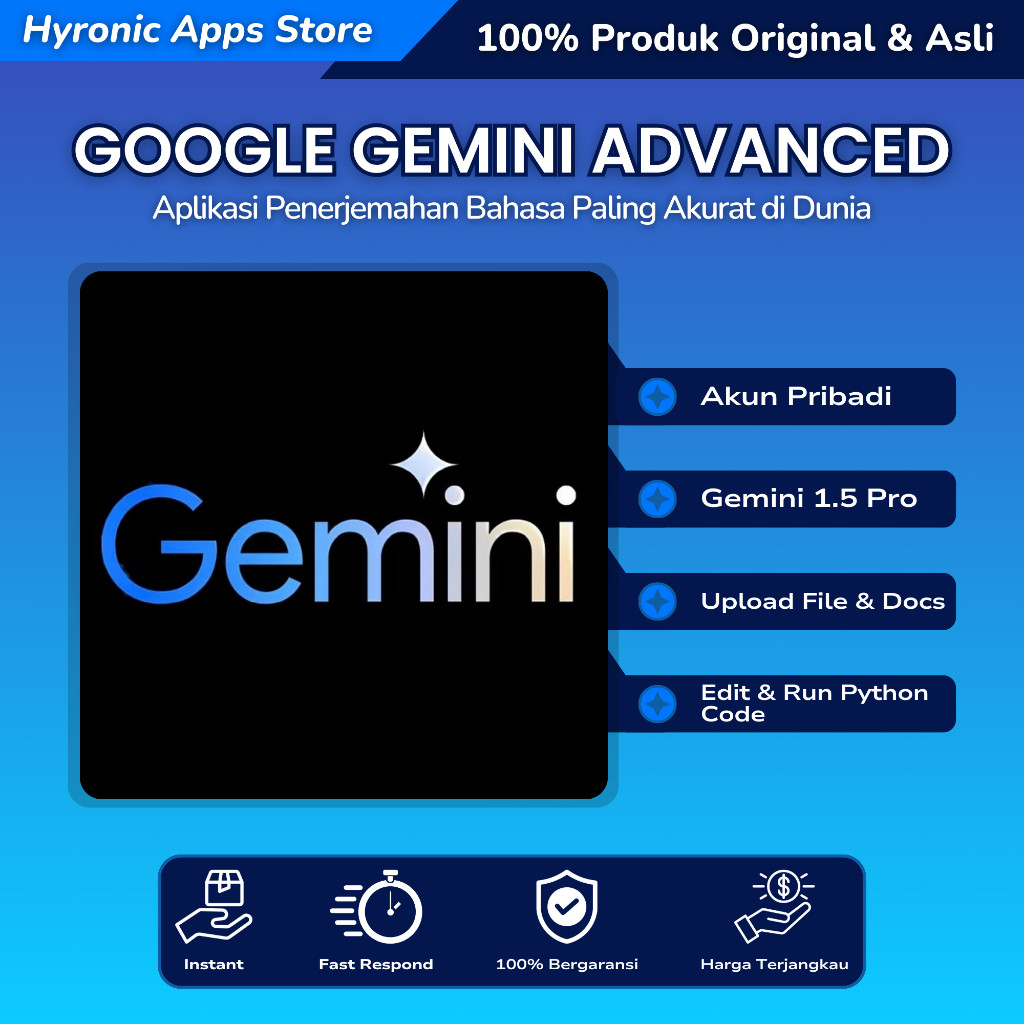 Jual GOOGLE GEMINI ADVANCE AI | 60 HARI | PRIVATE + FULL GARANSI | Shopee Indonesia