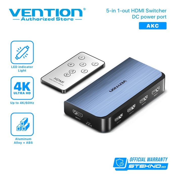 Jual Vention HDMI Switch 5 PORT Switcher 5 in 1 out 4K 3D FullHD High ...