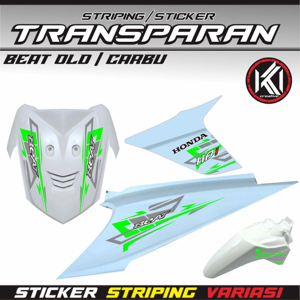 Jual SETIKER STRIPING TRANSFARAN/TRANSPARAN STICKER MOTOR BEAT OLD NEW ...