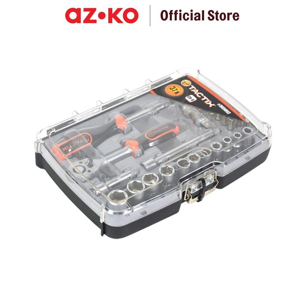 Jual AZKO Tactix Set Kunci Sok Sq1/4 inci 5.5-14 Mm 37 Pcs Stubby Tool ...