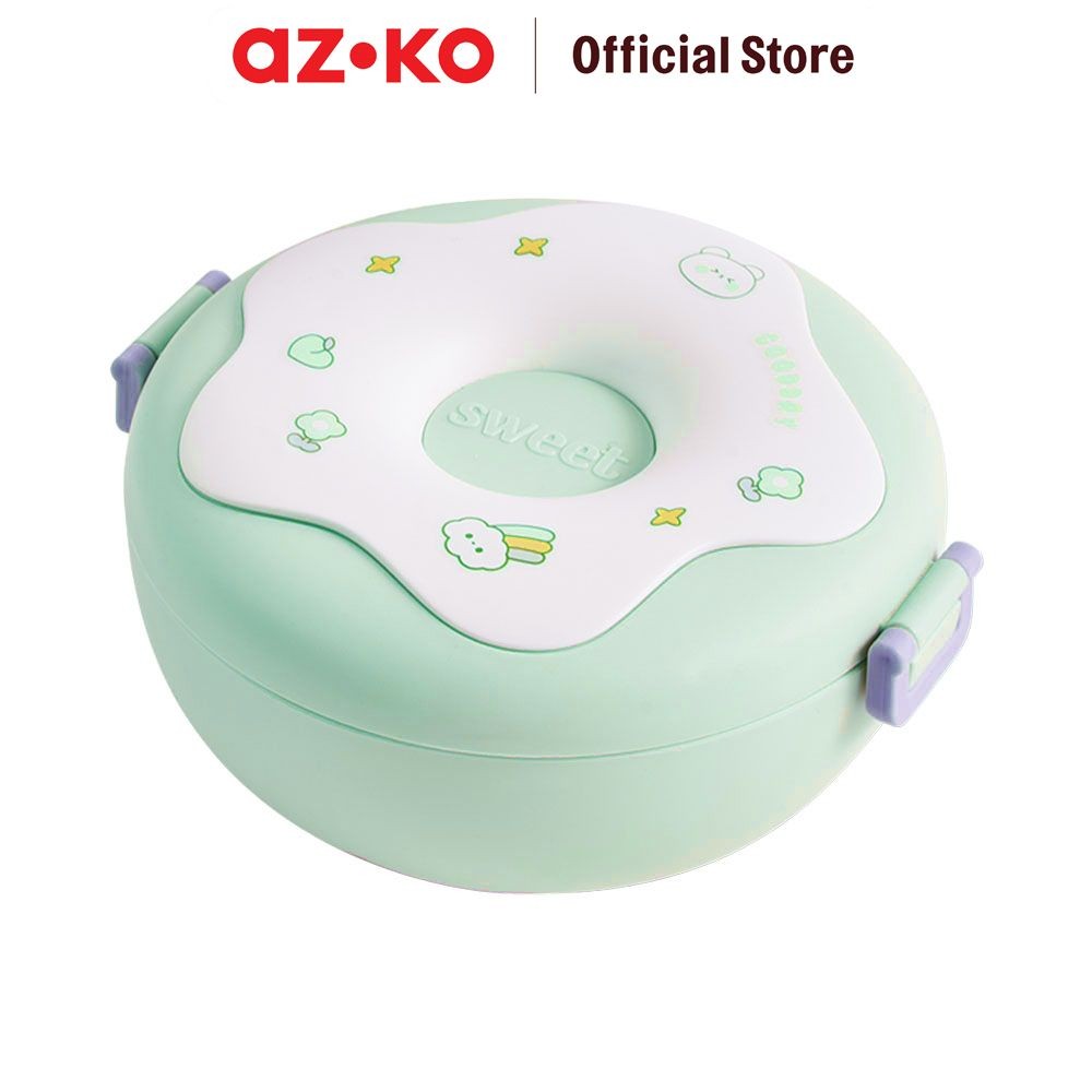 Jual AZKO Kris 1 ltr Kotak Makan 3 Sekat Doughnut Lunch Box Food Grade Food Box Kotak Bekal ...