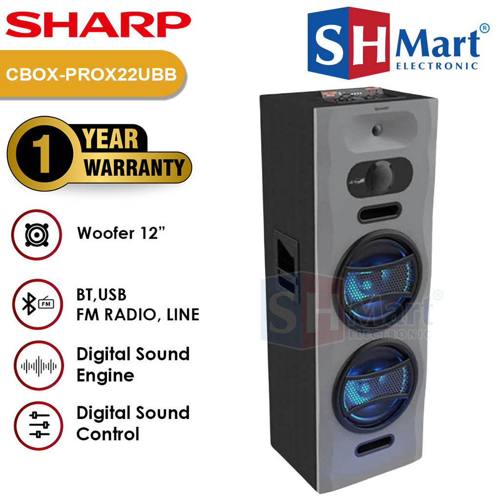 Jual SPEAKER AKTIF SHARP CBOX-PROX22UBB BLUETOOTH LED LIGHT GARANSI ...