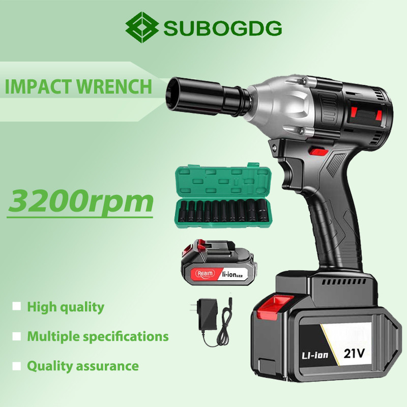 Jual SUBOGDG Impact Wrench 21V Baterai Semua motor tembaga Cordless Kunci Impact 520N/M Impak ...