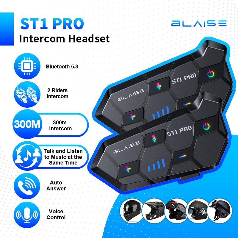 Jual BLAISE ST1 PRO Helmet Intercom Headset For 2 Riders with 300-meter Talk Distance, For Talke ...