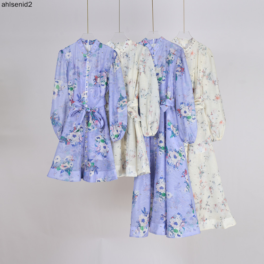 Jual Gaun baris bor kuku rami sutra musim semi temperamen 202501 ...