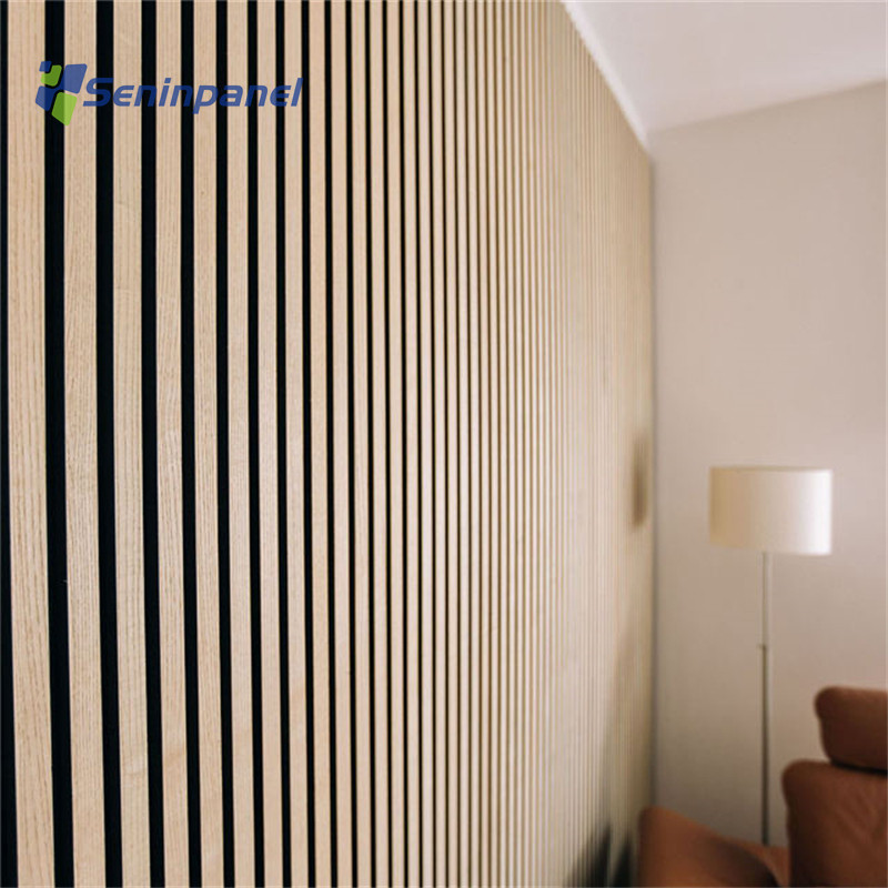 Jual Decorative Wood Veneer Slats Wool Akupanel Acoustic Panel Wooden ...