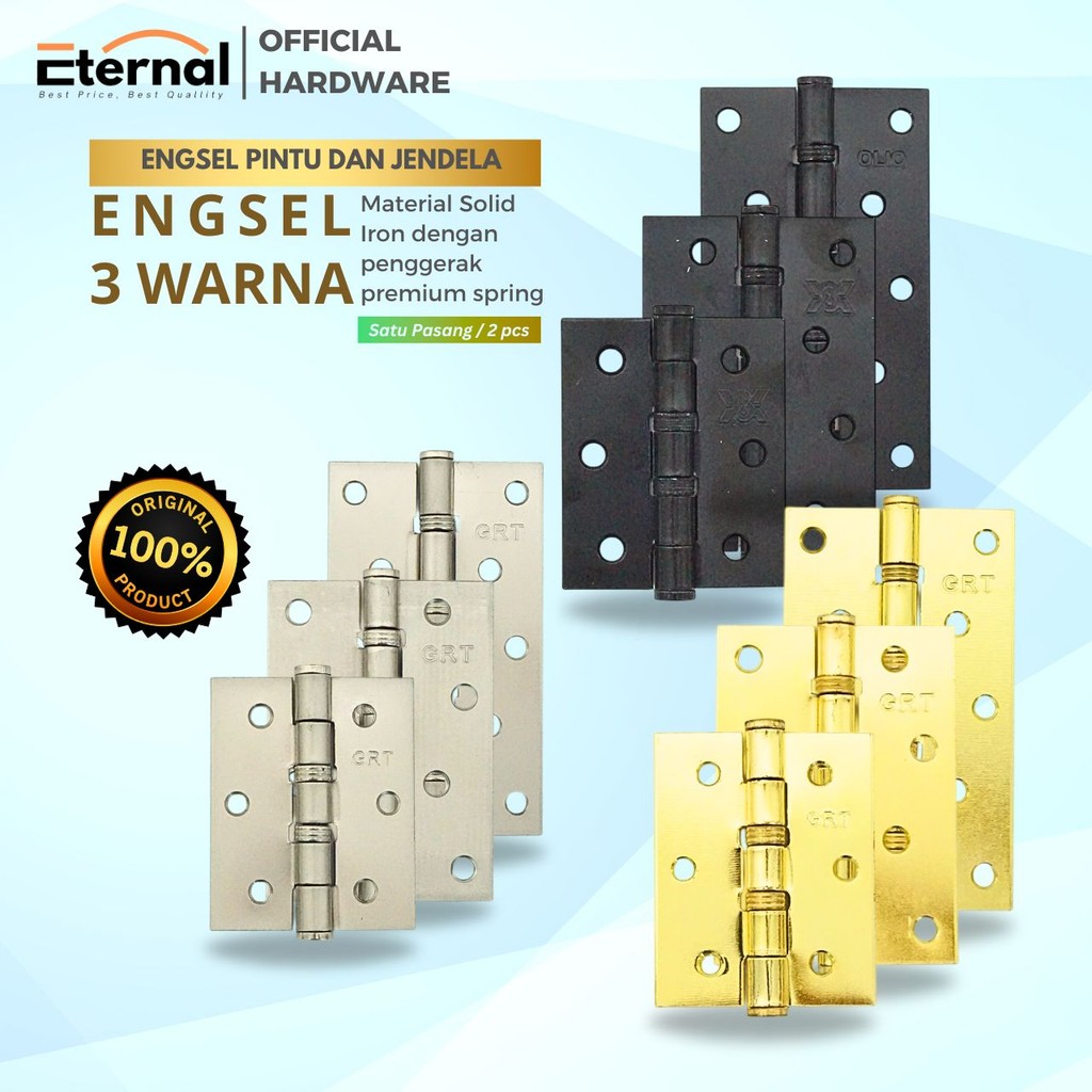 Jual Engsel Pintu Jendela Rumah Ukuran 3 4 5 Inch Hitam SIlver Gold ...