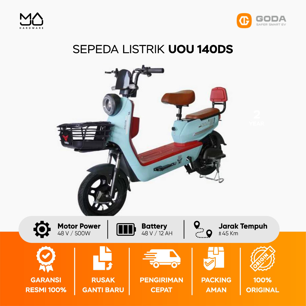 Jual Sepeda Listrik UOU 140DS 500 Watt - Garansi Resmi | Shopee Indonesia