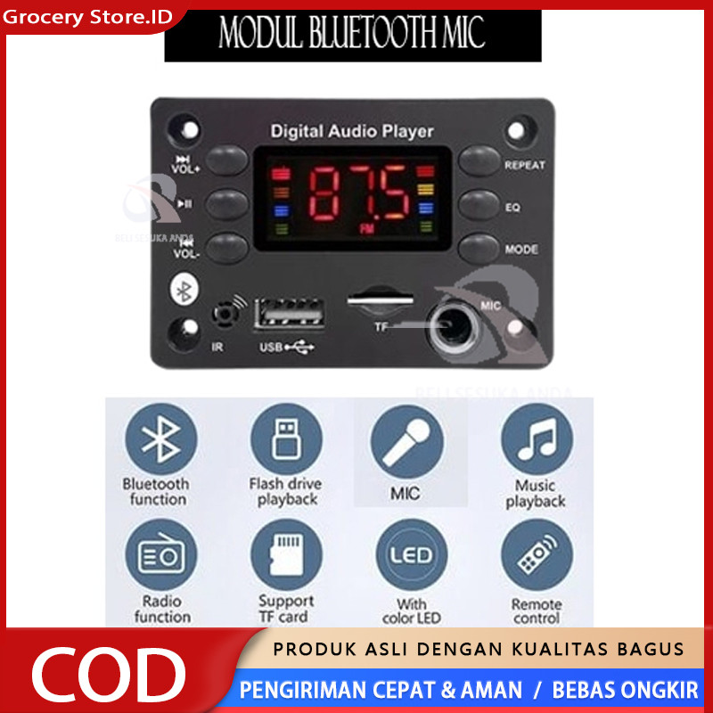 Jual Papan Audio dekoder MP3 Bluetooth USB Radio FM Karaoke | Shopee ...