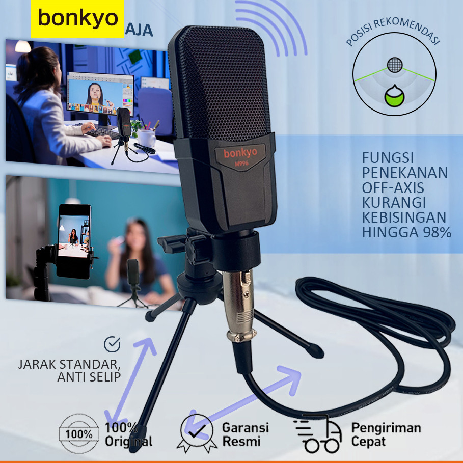 Jual M996/M999 Microphone condenser microphone 3.5mm live microphone including stand set ...