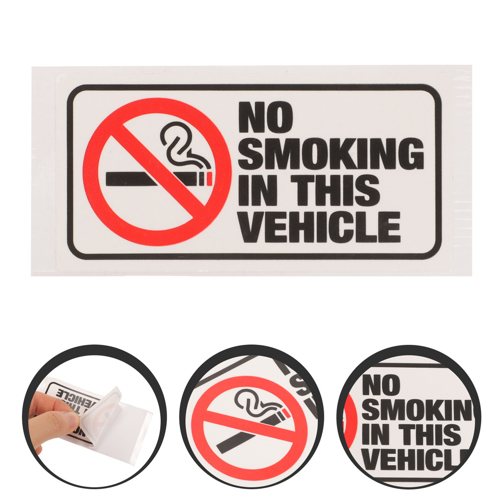 Jual 6 Pcs No Smoking Sticker Warning Sign Label for Car Vehicle This ...