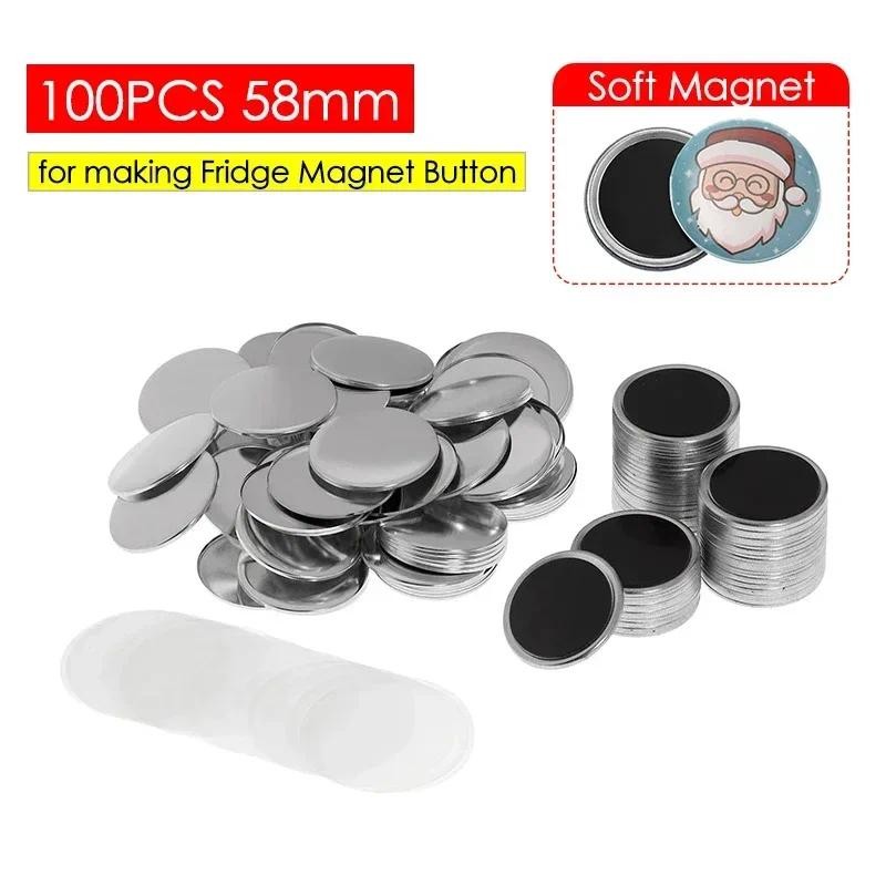 Jual 50/100PCS 25-75mm Magnet Refrigerator Badge Pin Button Maker Parts ...