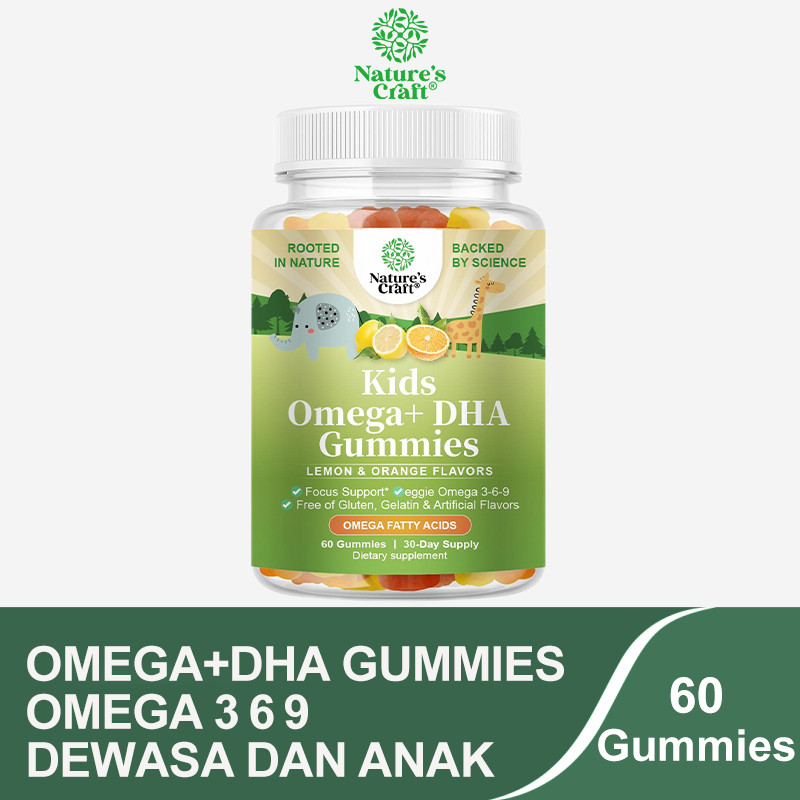 Jual OMEGA + DHA for Kids Gummies Zinc Probiotics for Brain Development ...