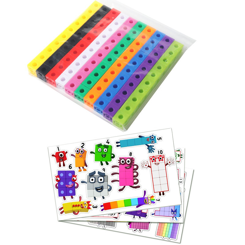 Jual 100pcs Mathematics Linking Cubes Interlocking Multilink Counting ...