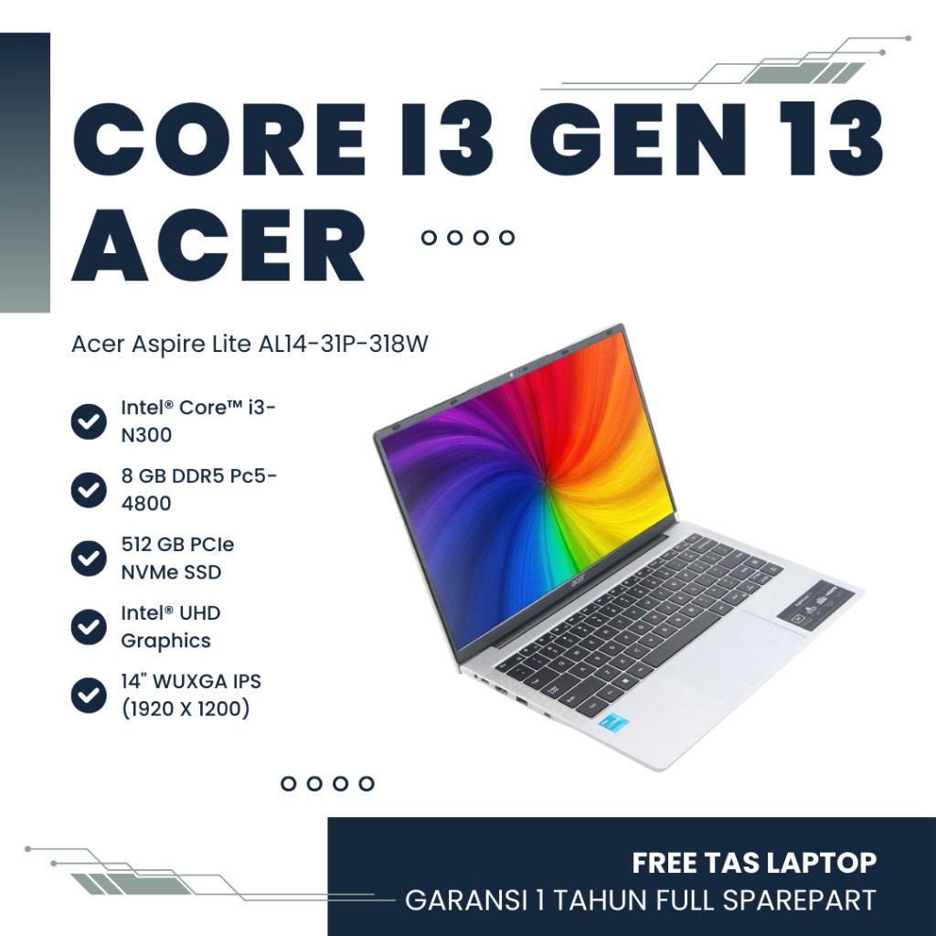 Jual TERLARIS - LAPTOP ACER CORE I3 TERBARU - ACER ASPIRE LITE AL14-31P ...
