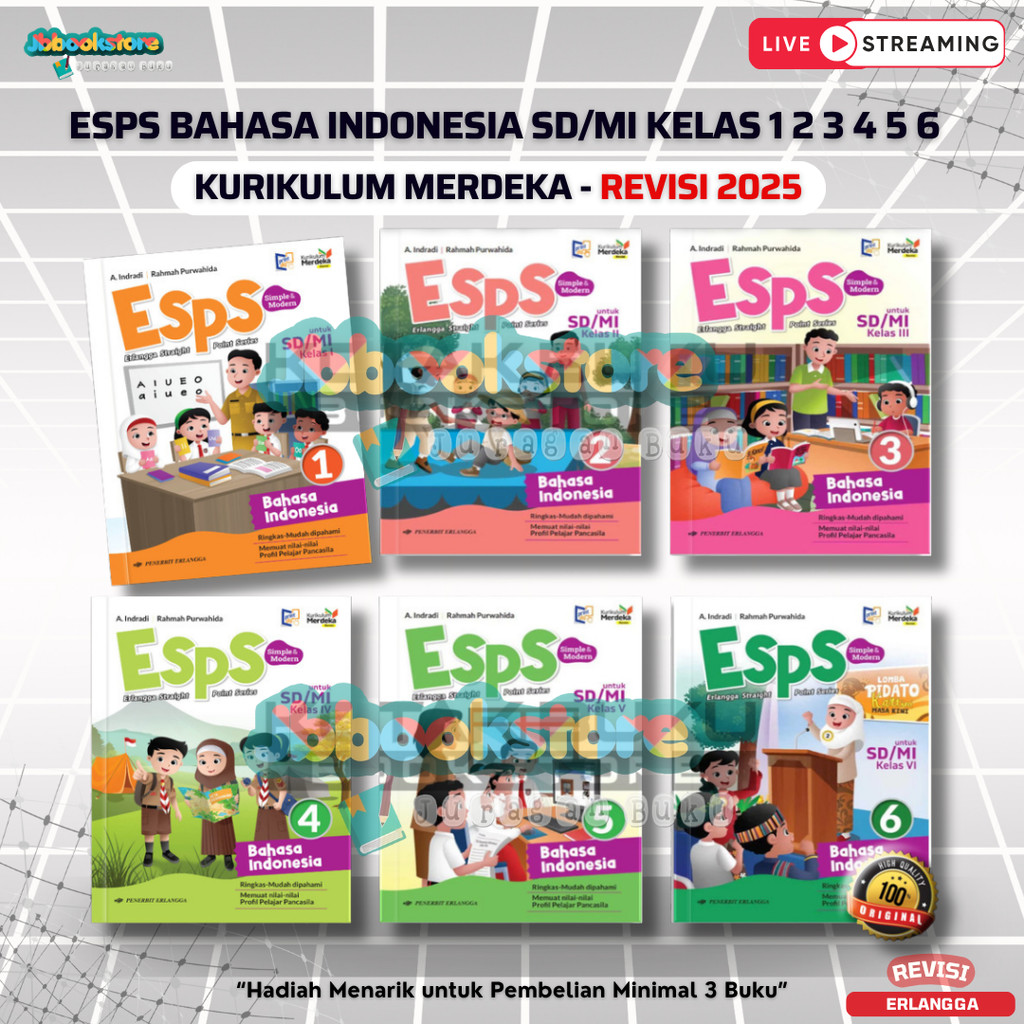 Jual [ REVISI ] Buku ESPS Bahasa Indonesia Kelas 1 2 3 4 5 6 SD/MI Kurikulum Merdeka Revisi ...