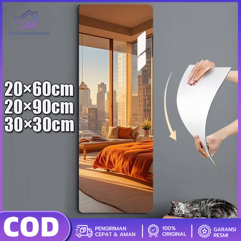 Jual (COD) 60*100CM 50X200CM Mirror Stiker Dinding /Sticker Tempel ...