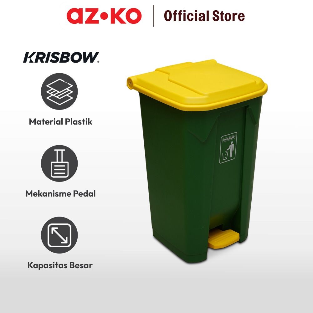 Jual AZKO Krisbow Tempat Sampah Outdoor Pedal Nw Tong Sampah Pedal Wadah Pembuangan Alat ...
