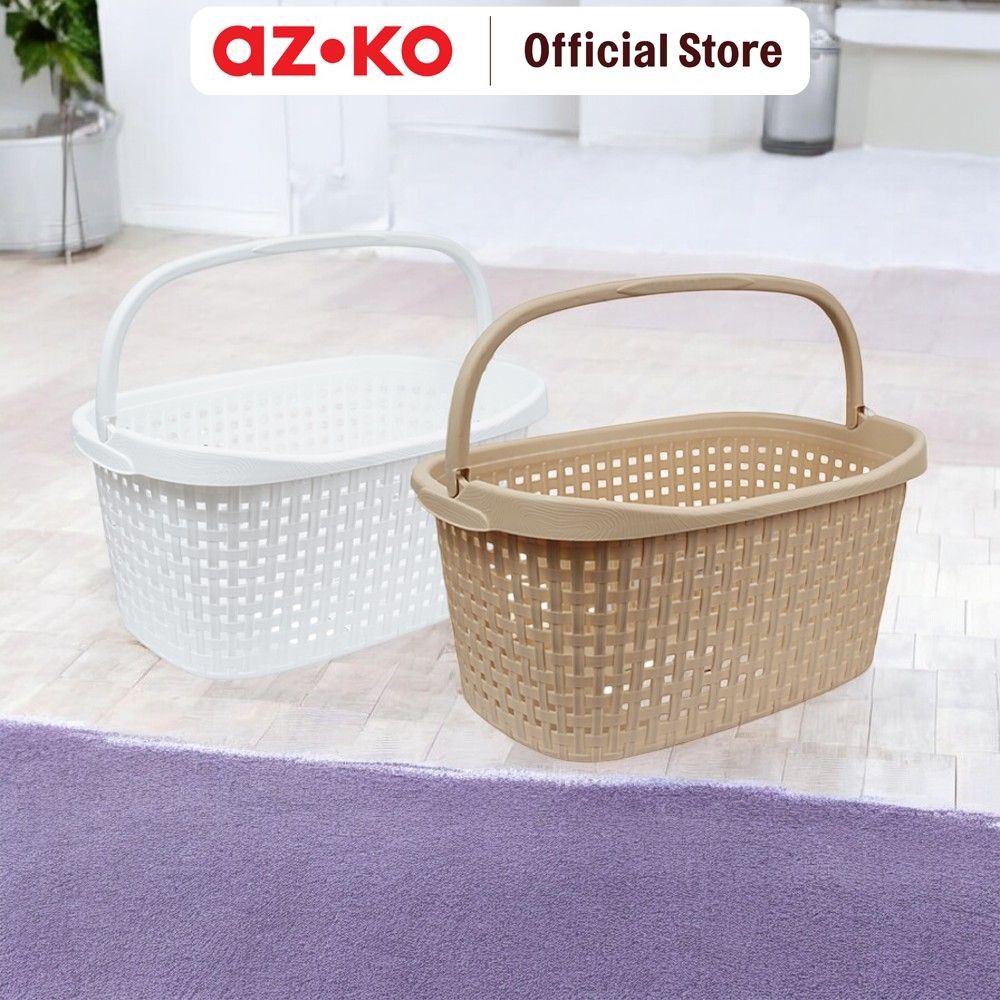Jual AZKO Stora 60X38.5X27 cm Keranjang Laundry Woven Dengan Handle ...