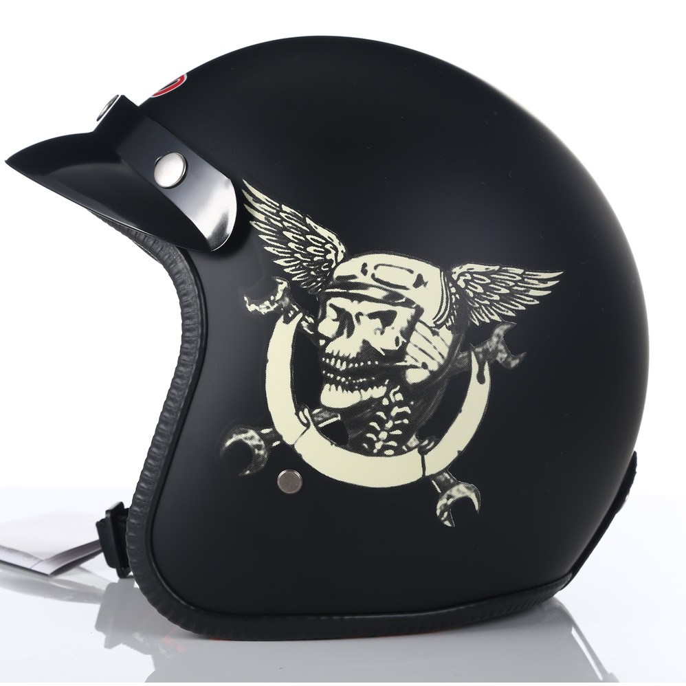Jual Dot Approved Vintage Motorcycle Helmet Retro Scooter Jet Open Face ...
