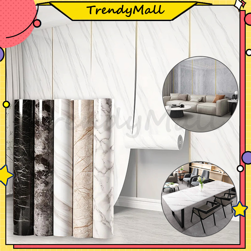 Jual Wallpaper Dinding Motif Vinyl Marble 120 x 280 cm Foam Roll ...