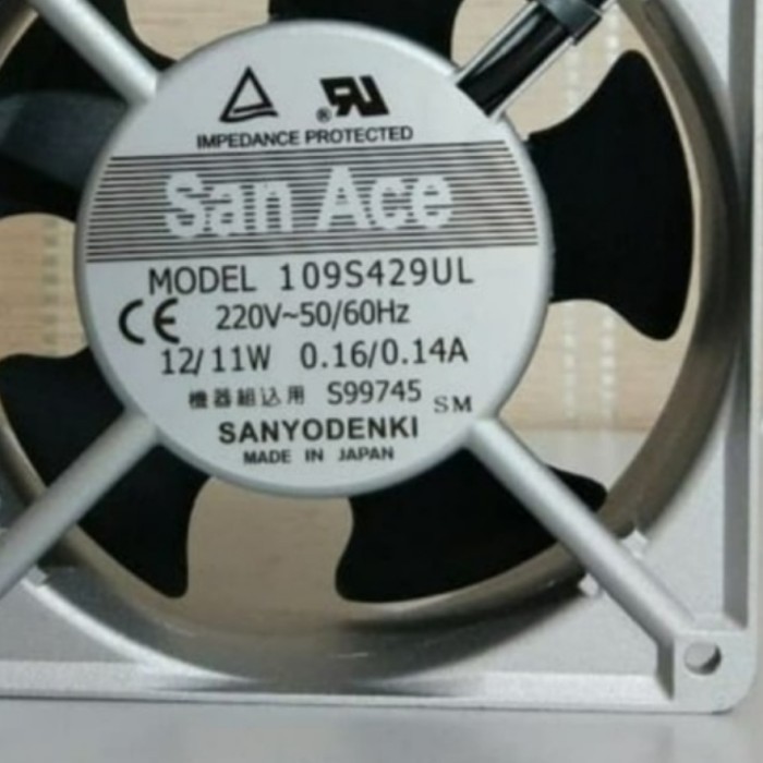 Jual SB99 fan 220v 12cm bearing sun ace san ace sanace sanyo denki ...
