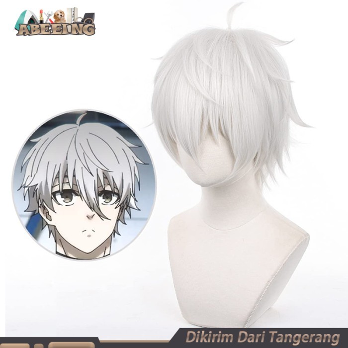 Jual Wig Rambut Palsu Satoru Gojo Anime Cosplay Wig Jujutsu Kaisen ...