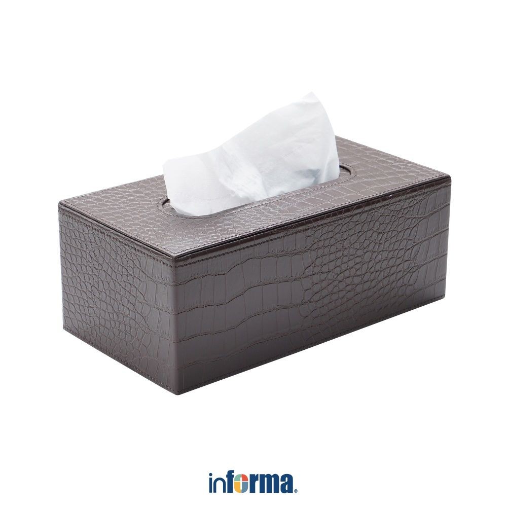Jual Informa Kotak Tisu Kulit Croco 3119 - Cokelat Tissue Box Holder ...