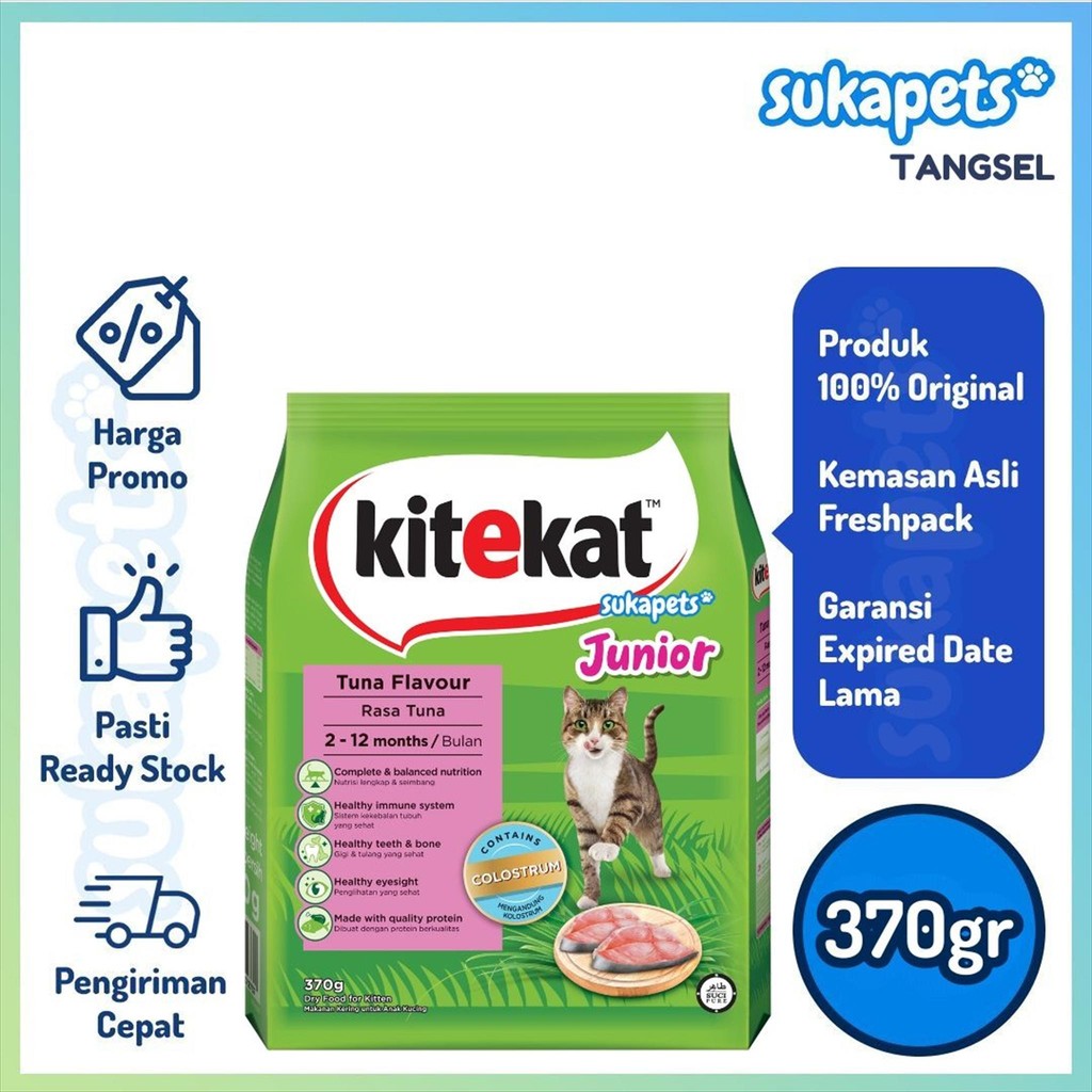 Jual Kitekat Junior Kitten Dry Food Tuna Makanan Kucing Kering 370gr ...