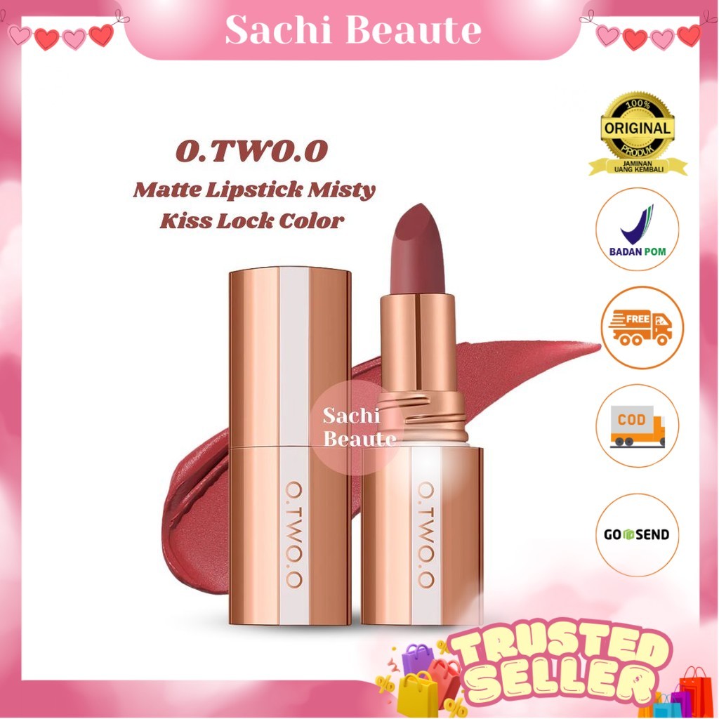 Jual O.TWO.O OTWOO Matte Lipstick Misty Kiss Lock Color Silky 24H Long ...