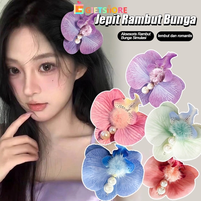 Jual COD Orchid Hair Clip Jepitan Rambut Bunga Anggrek Berbentuk Hati ...