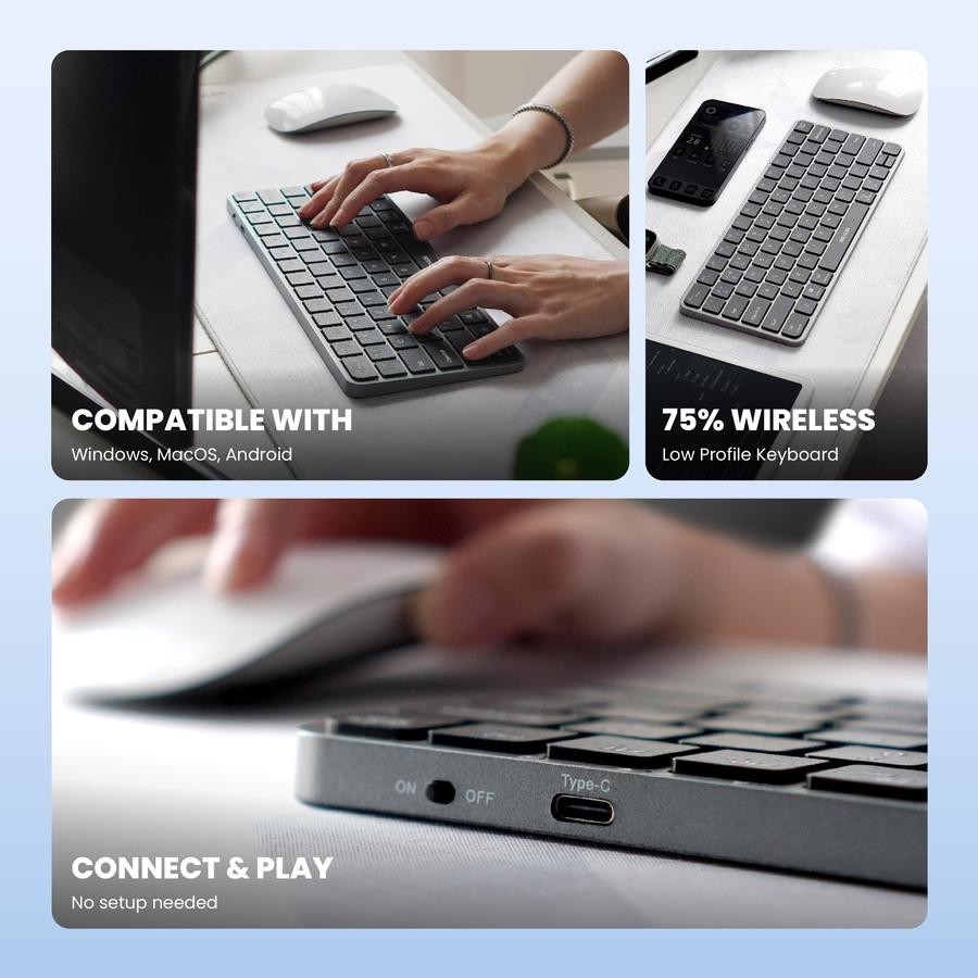 Jual Rexus KL150 Keyboard Office Wireless Low-Profile - 75% Layout ...