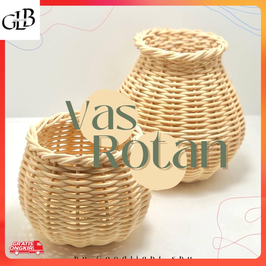 Jual Kerajinan UMKM / Keranjang Rotan Ukuran Sedang Handmade Produksi ...