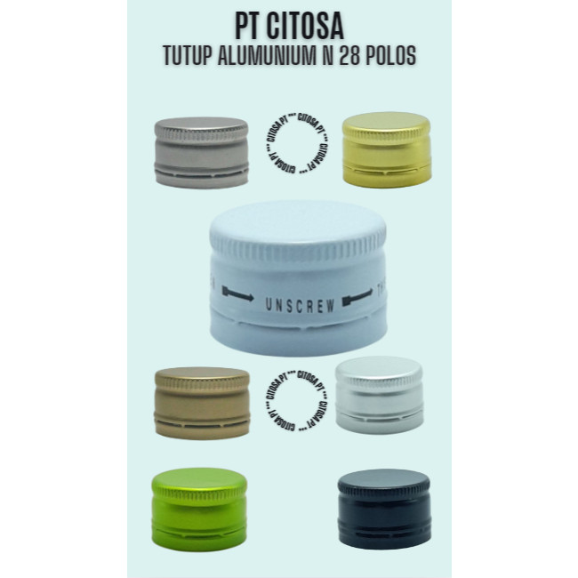 Jual Tutup Marjan Alumunium N 28 mm Polos / Tutup Packaging / Tutup ...