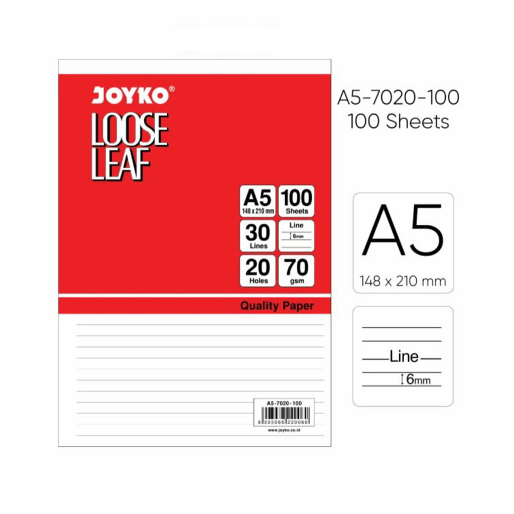 Jual Loose Leaf Joyko Kertas Binder Joyko A5/B5 Isi 50/100 Lembar | Shopee Indonesia