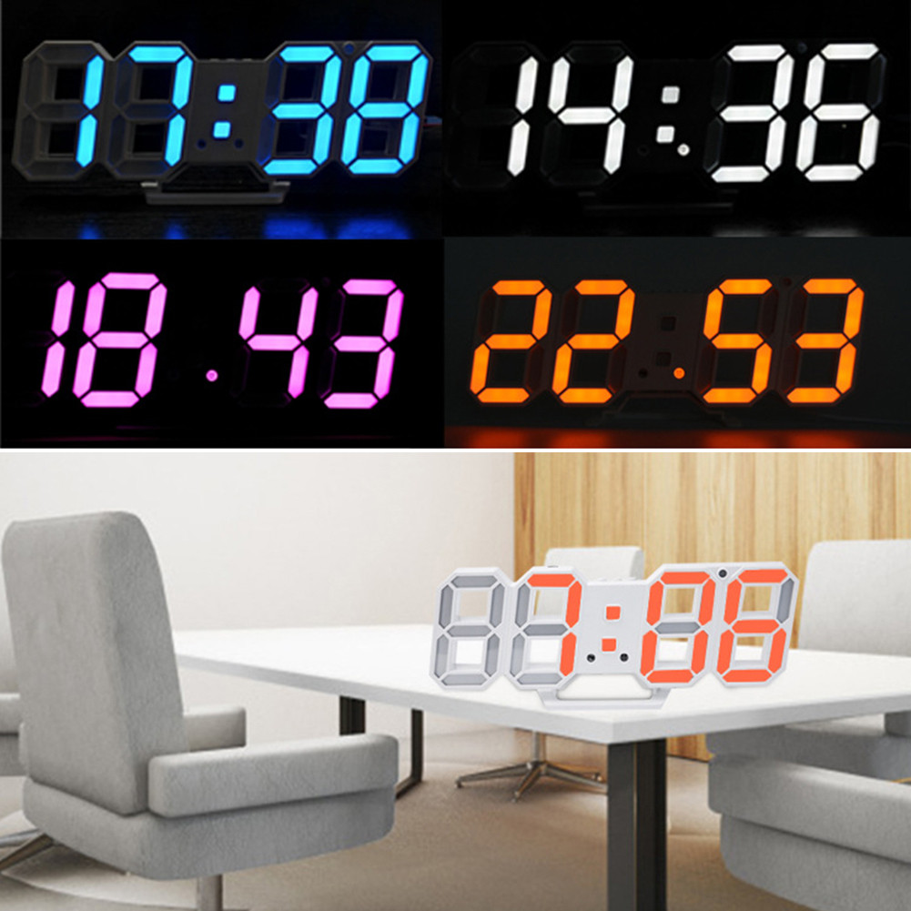 Jual Jam LED Digital Alarm Clock 3D Jam Meja Dinding Suhu Minimalis ...