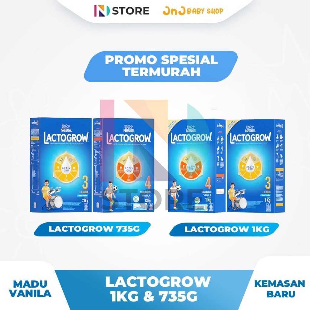 Jual SW4FV LACTOGROW 3 DAN 4 VANILA/MADU/ORIGINAL KEMASAN 735G/1KG | Shopee Indonesia