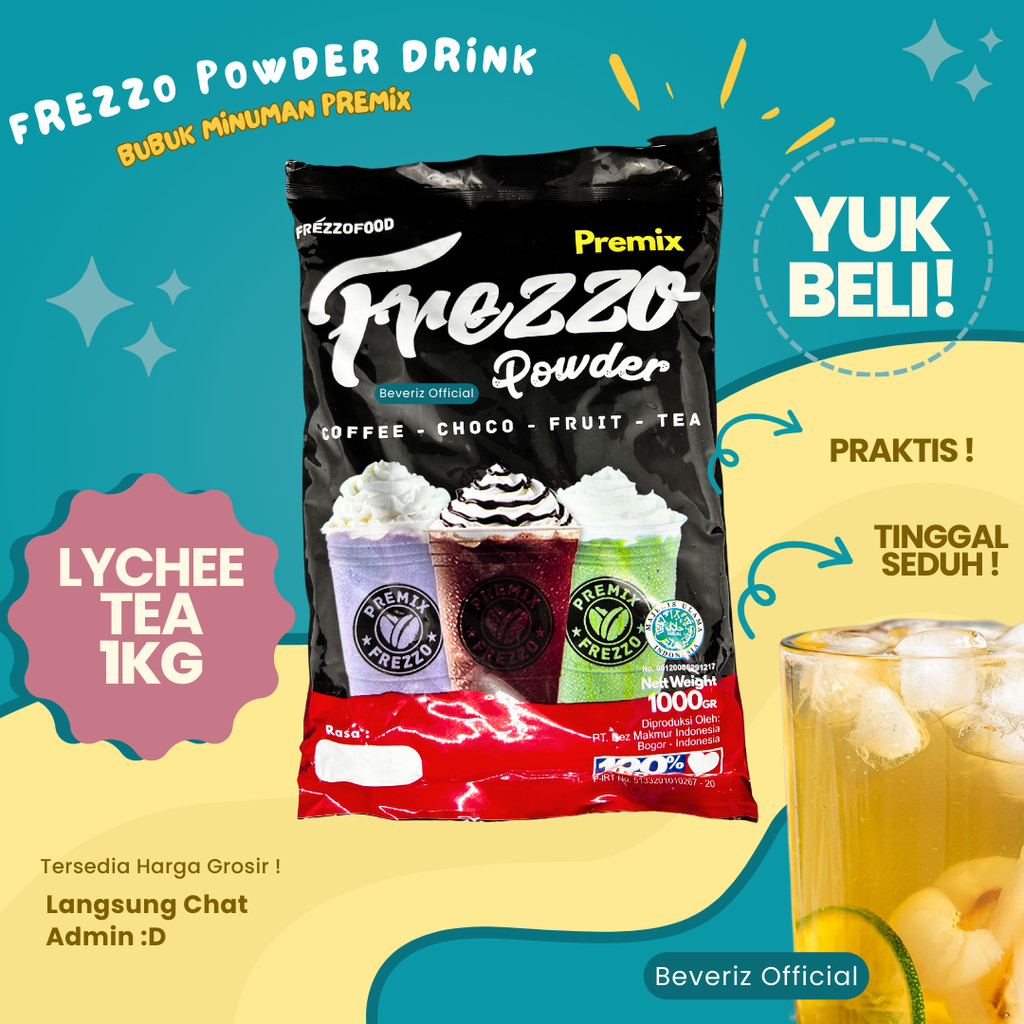 Jual BEVERIZ Frezzo Bubuk Minuman Rasa Teh Leci | Lychee Tea Boba ...