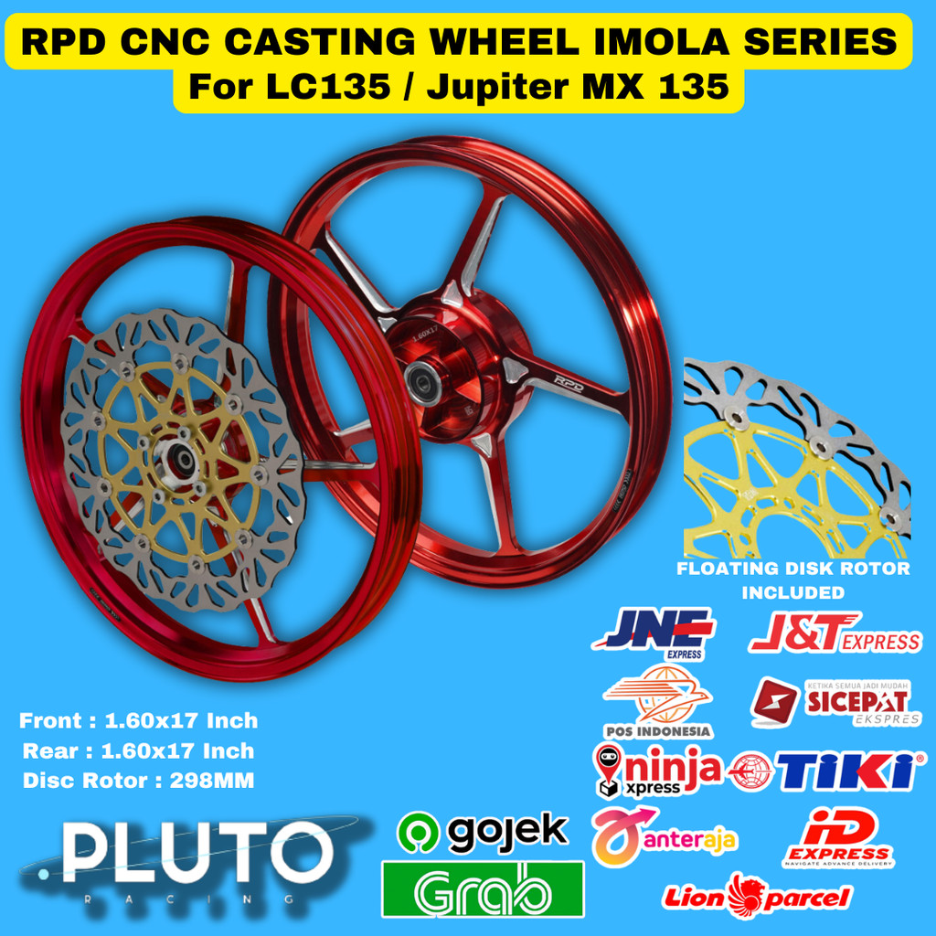 Jual Velg Pelek RPD CNC Casting Wheel Set Imola with TDR Floating Disc ...