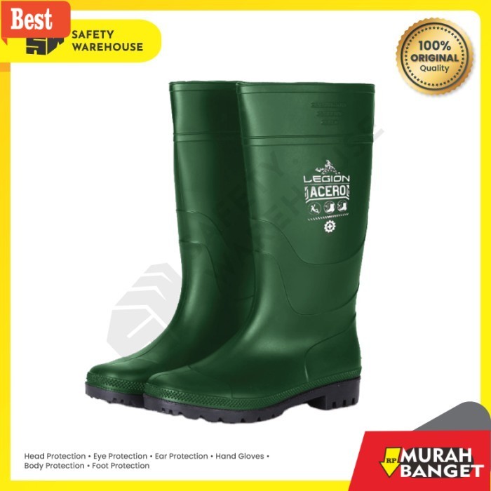 Jual sepatu safety terbaik Sepatu Boots Safety Karet PVC Panjang Tanpa ...