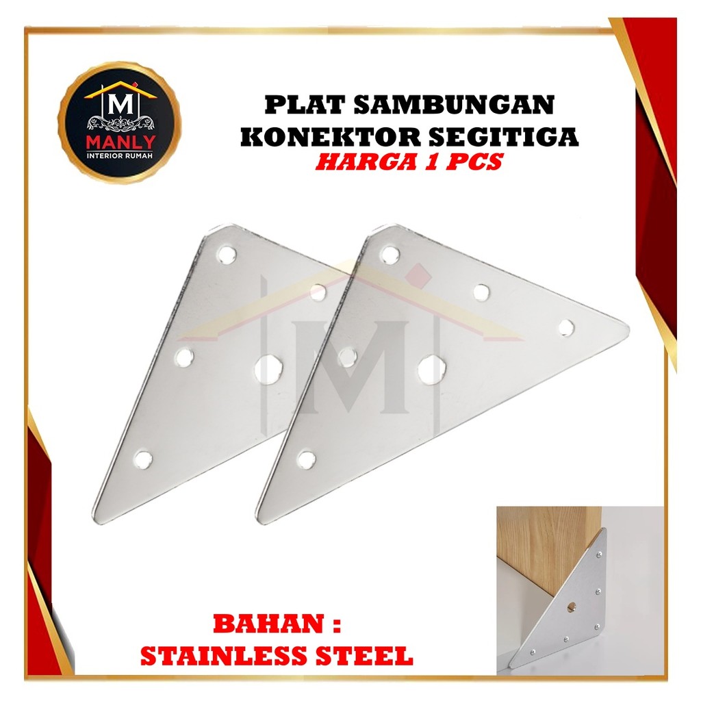 Jual Plat Siku Penyangga Segitiga Siku Konektor Corner Plat Siku Lubang ...