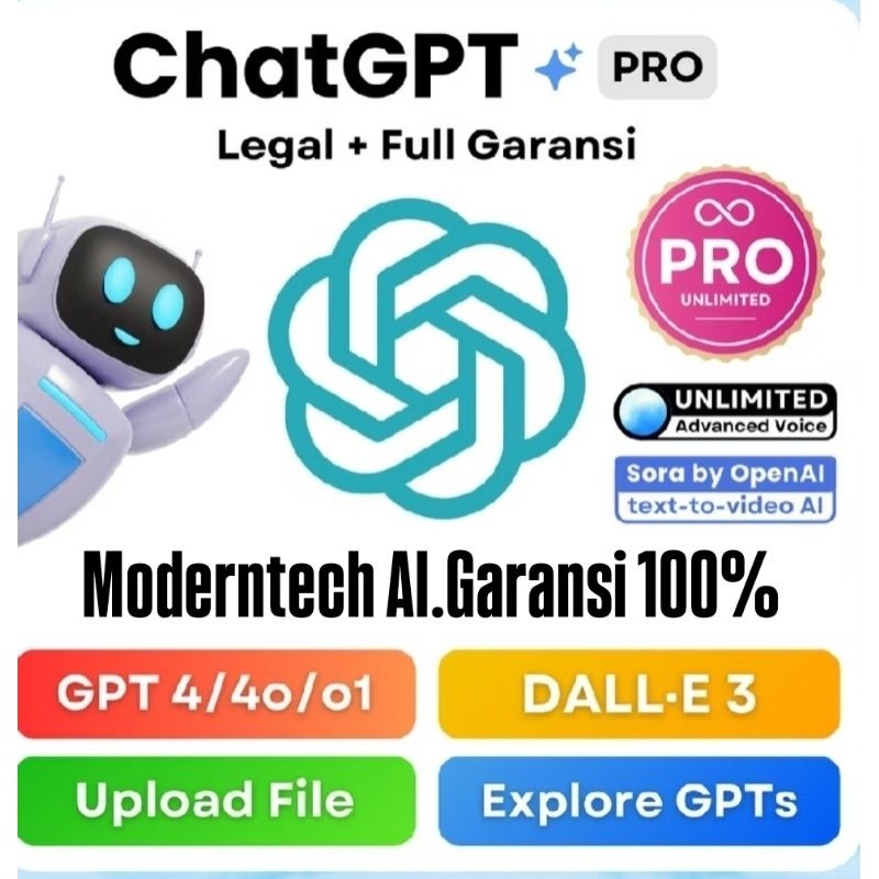 Jual ChatGPT Pro - Unlimited Akses GPT-o1 Pro, GPT-4o, Video, dan Voice ...