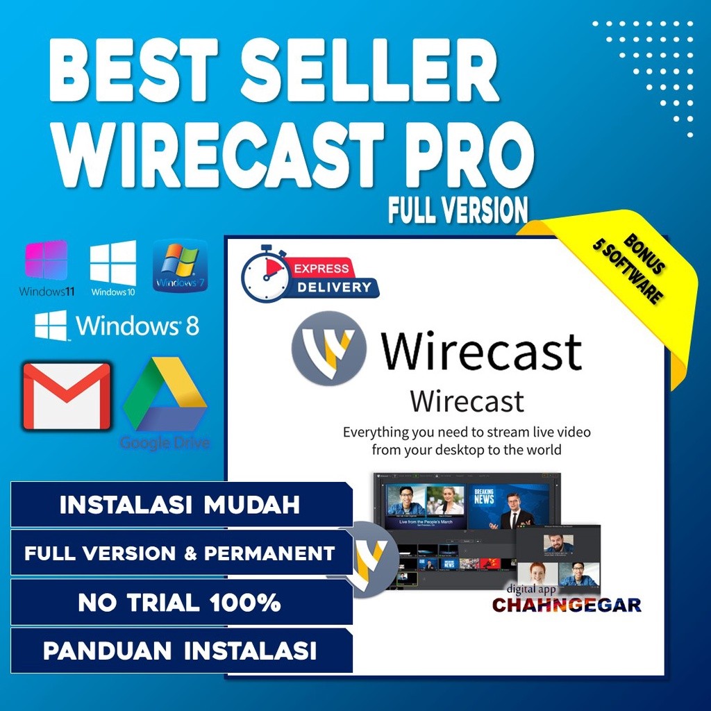 Jual Wirecast PRO 2024 Full Version Software Telestream Multimedia Virtual Camera program video ...