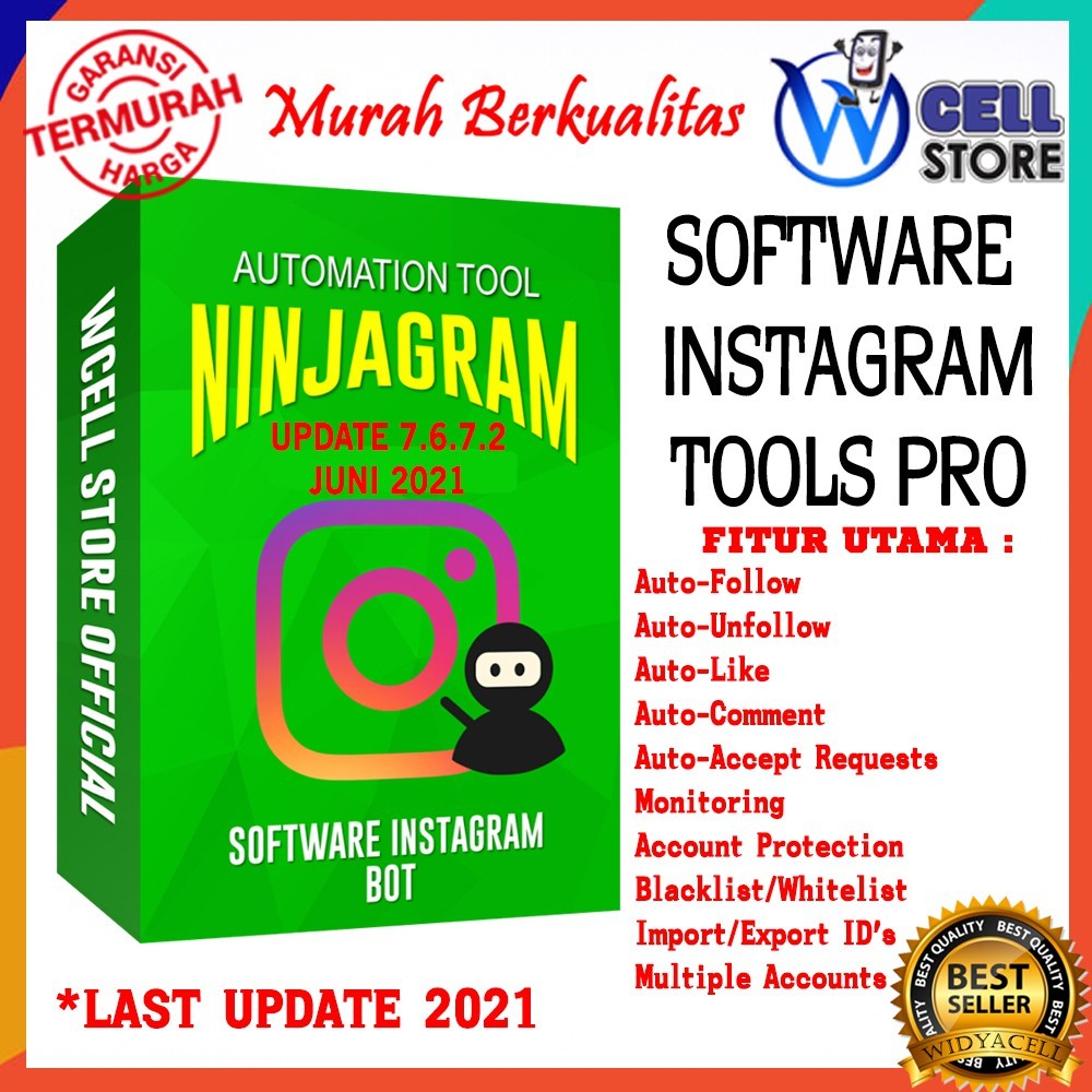 Jual SOFTWARE NinjaGram Pro v7.6.9.9 Update Agustus 2022 Auto Follow Likes Comment BOT Instagram ...