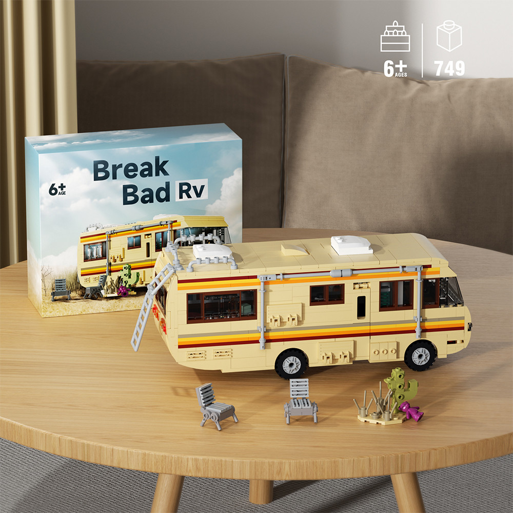 Jual MOC New Breaking Bad Cooking Lab RV Car Building Blocks Walter ...