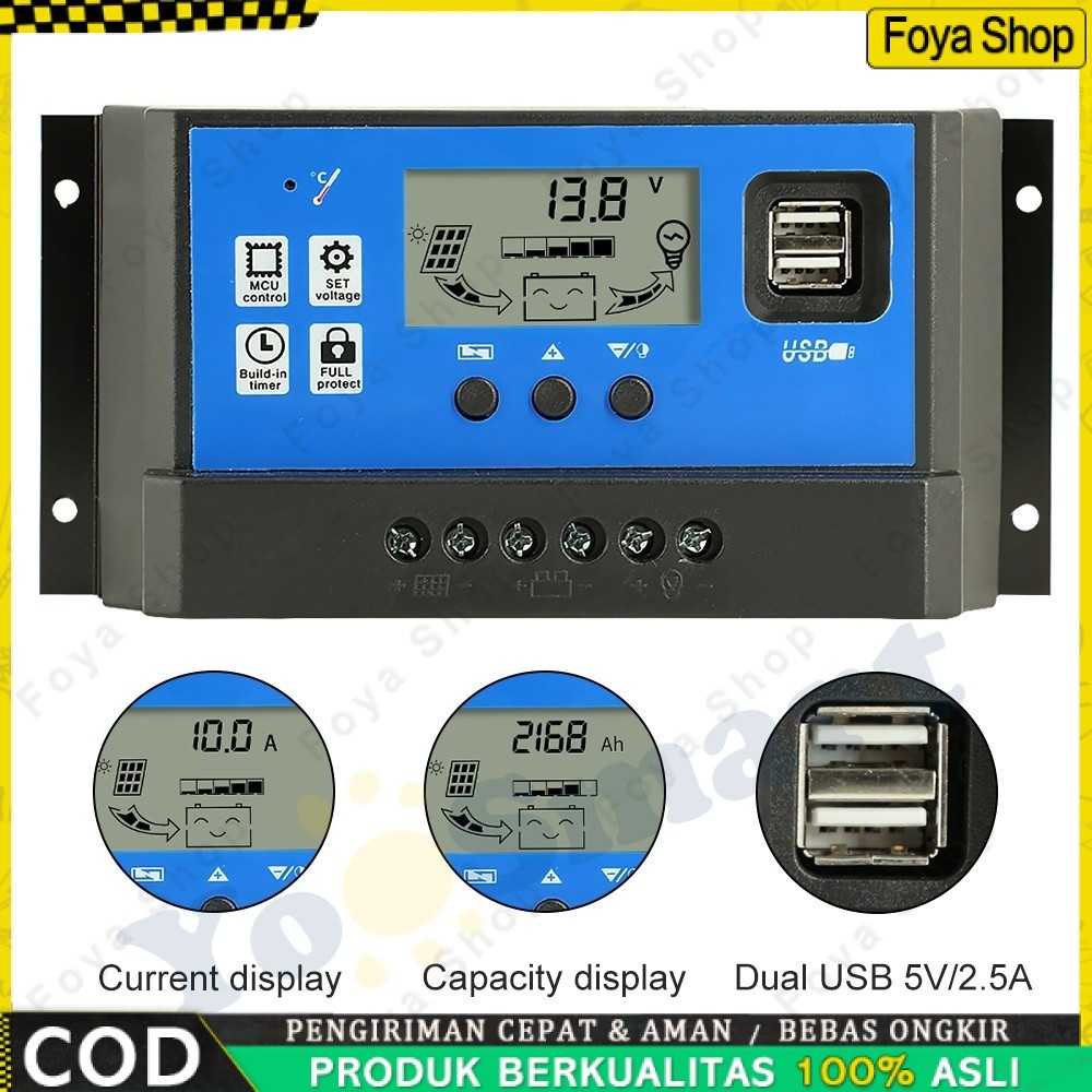 Jual COD 50A/60A Pengontrol Tenaga Surya Panel Surya Amp Pengisi Daya Baterai Pengisi Daya Surya ...