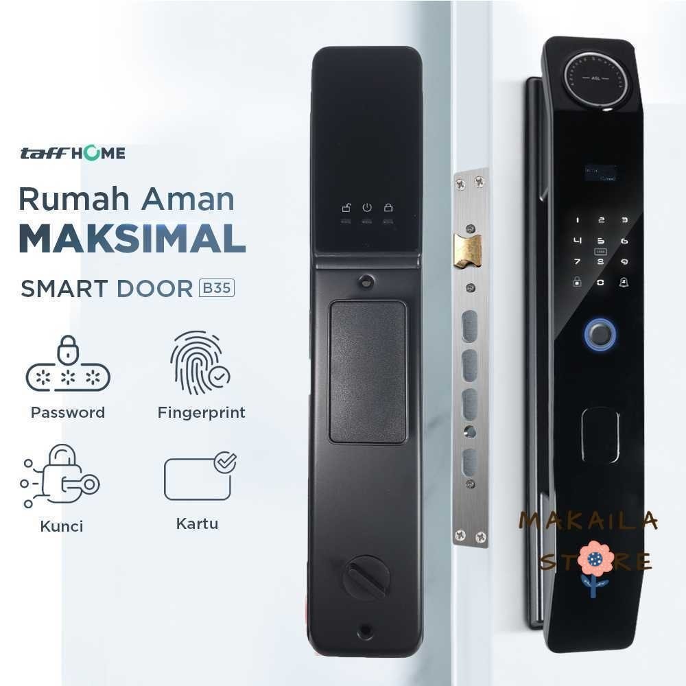 Jual TaffHOME Smart Door Lock Fingerprint Password Card Cryptography Alarm - B35 | Shopee Indonesia