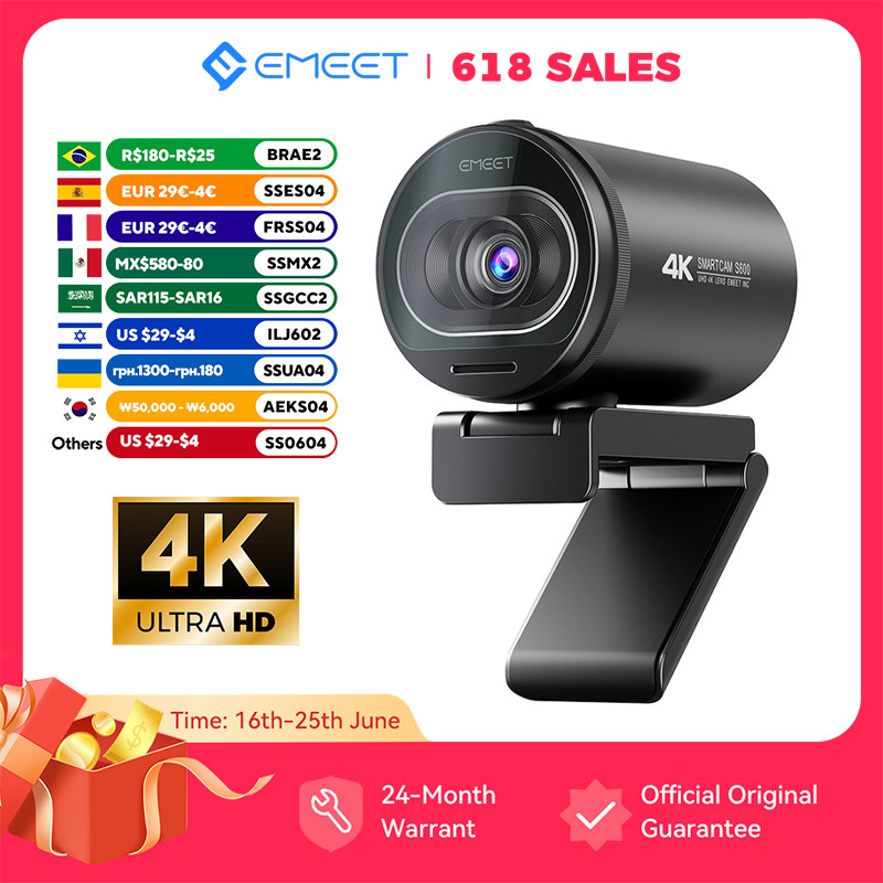 Jual Webcam 4K Streaming Web Camera 1080P 60FPS USB Camera EMEET S600 ...