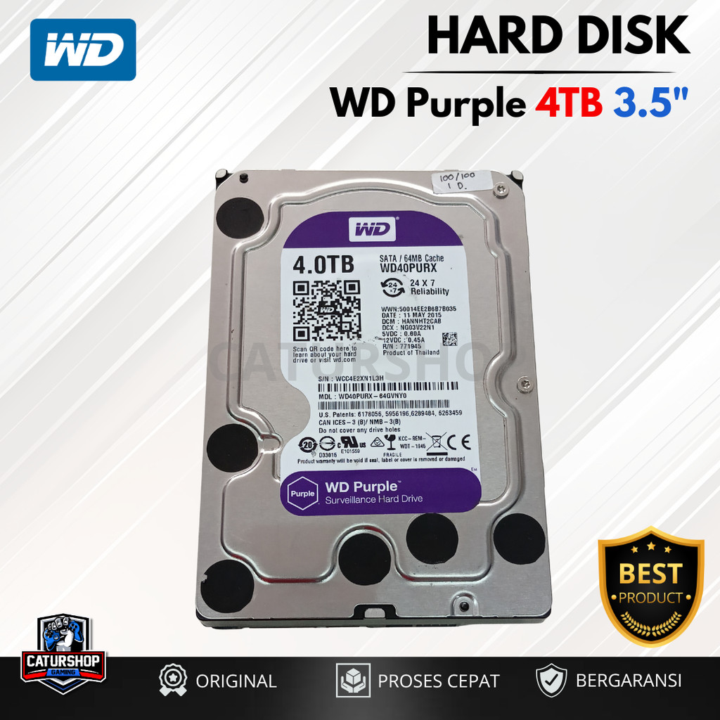 Jual Hdd 4Tb 3.5" Seagate/Wd Pc Cctv Bekas Original Normal | Shopee ...